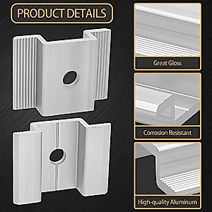 Biaungdo 6 Pcs Solar Panel Mid Clamps, Aluminum Solar Panel Brackets Roof Solar Mid Clamp Mounting Accessories Solar Mid Clamp for Solar Panel Mounting(1.06 Inch)