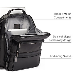 TUMI - Alpha 3 Leather Brief Pack - 15 Inch Computer Backpack for Men and Women - Black