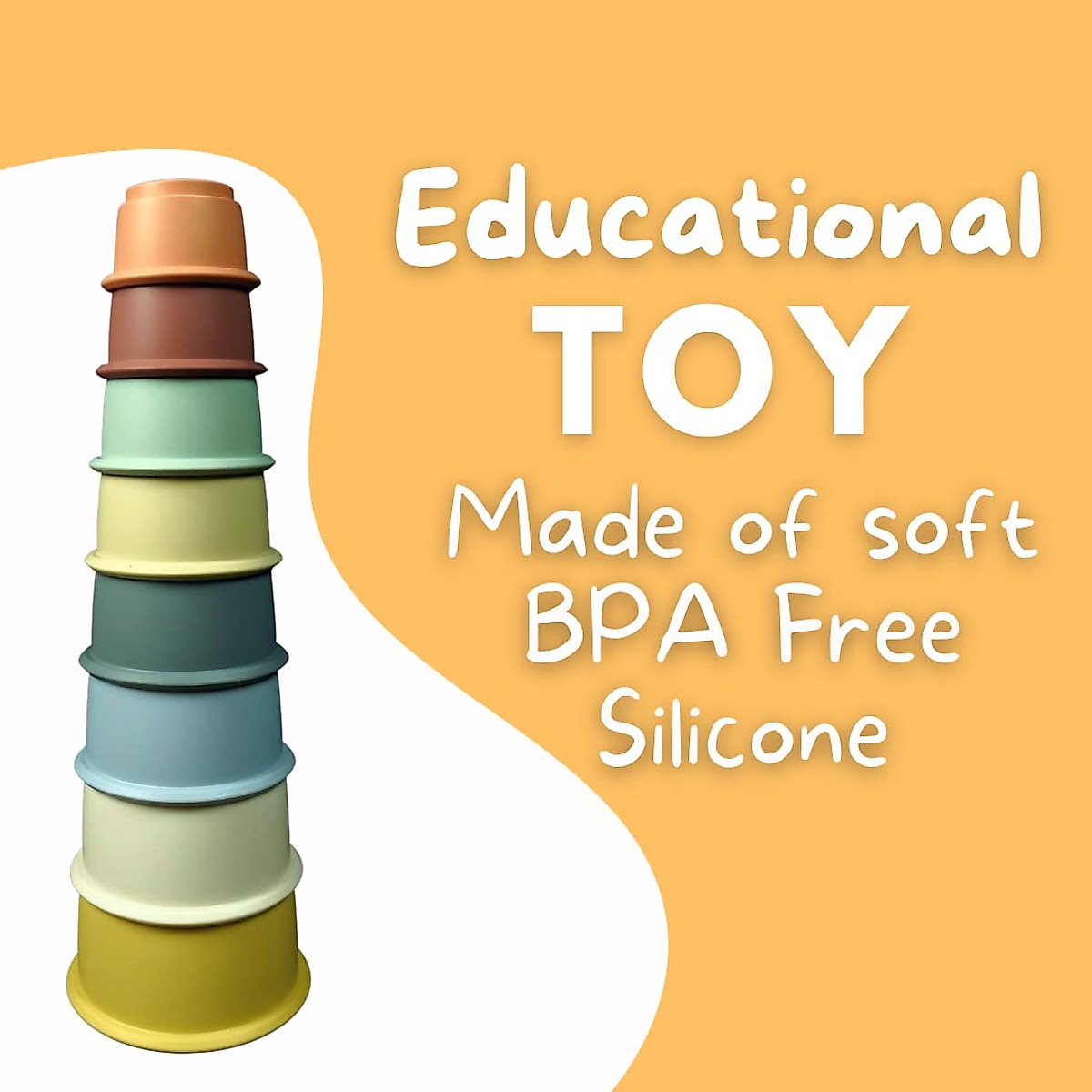 NEAFRON 8 PCS Baby Stacking Toys for Toddlers 1-3, Nesting Cups, Early Educational Development Baby Stacking Cups, Bathing Toys for Boys and Girls