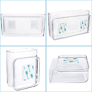 5 Pack Plastic Wall Folders, Clear Single Pocket Hanging Wall File Organizer, Durable Wall Mount File Holder for Office Home Bathroom, 8.7” x 1.8” x 4.7”