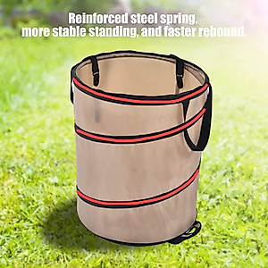 Lawn and Leaf Bags, Collapsible Trash Can, 37.8L Portable Camping Trash Can with Handle Locking Design Pop up Trash Can for Collecting Weeds Grass Clippings and other Types of Yard Waste