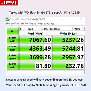 JEYI RGB NVMe M.2 SSD to PCIe X16/X8/X4 Adapter Card with Aluminum Heat Sink (with RGB)