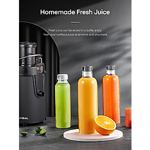 Juicer Machines, Aiheal Juicer Vegetable and Fruit Easy to Clean, Centrifugal Juicer with 3” Wide Mouth, 3 Speed Control, Overload Protection System, Cleaning Brush and Recipe Included, Black