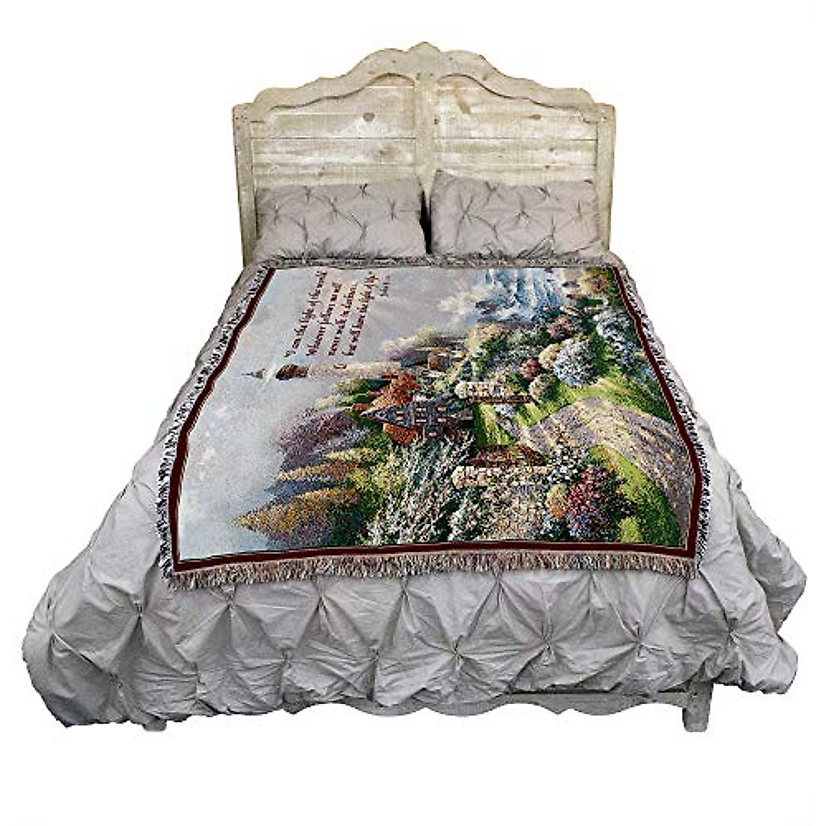 Pure Country Weavers Coastal Splendor Blanket by James Lee - I Am The Light of The World - Scriptures - John 8:12 - Religious Gift Tapestry Throw Woven from Cotton - Made in The USA (72x54)