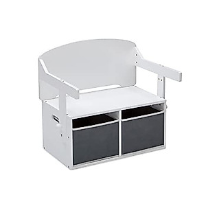 Delta Children MySize Kids Convertible Activity Bench - Greenguard Gold Certified, Bianca White