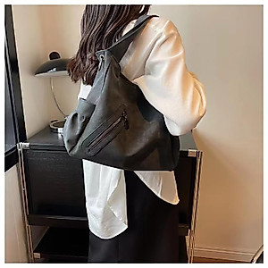 Retro frosted bag for women's large capacity versatile crossbody bag with texture, portable commuting tote bag