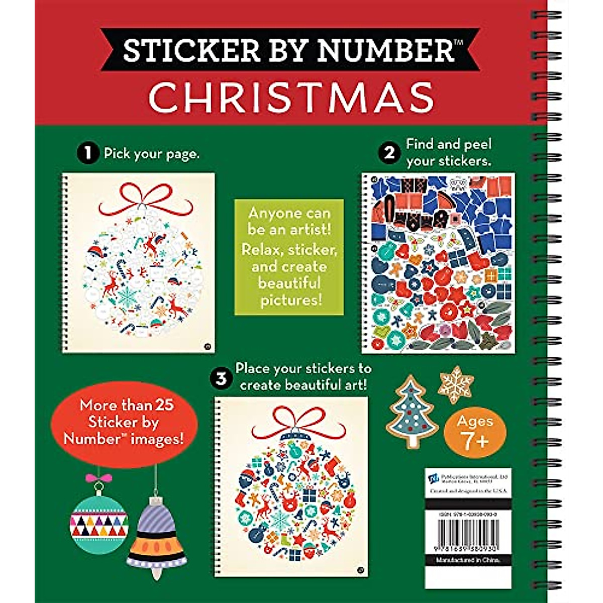 Brain Games - Sticker by Number: Christmas (28 Images to Sticker - Christmas Tree Cover) (Volume 2)