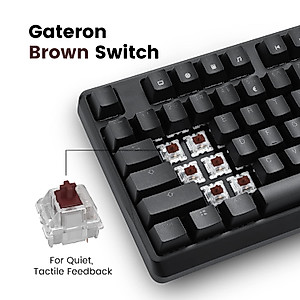 Perixx PX-5300 Mechanical Gaming Keyboard - Wired USB 5.9 Ft Cable - Customizable RGB Backlighting - Tactile Gateron Brown Switches - US English, Black (FBA-PX5300-GBLUS-11918)