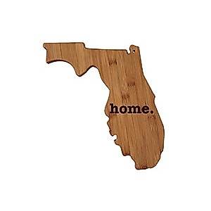 Florida State Shaped Bamboo Wood Cutting Board Engraved home. Personalized For New Family Home Housewarming Wedding Moving Gift