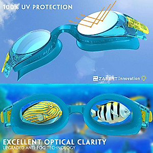 ZABERT KX Toddlers Baby Swim Goggles，Kids Swimming Goggles for Kids Age 0-5 Years Old (#6.blue)