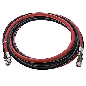 Master Elite Series 12 Foot Air and Fluid Hose Assembly Set with Fittings for Spray Guns, Paint Pressure Pot Tanks, Professional Heavy Duty - Air Hose 3/8" NPS, 5/16" ID - Fluid Hose 1/4" NPS, 1/4" ID