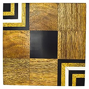 Black and White Squares Wood Trivet