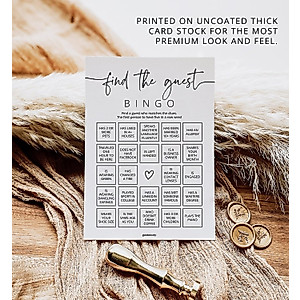 Find The Guest Bingo Game Cards, Baby Shower Bingo Game, Bridal Shower Games, Wedding Bingo, 50 Unique Cards, Minimalist