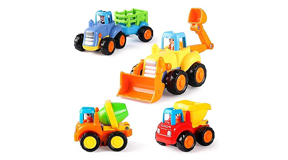 Coogam Friction Powered Construction Vehicles Toy Set for Kids