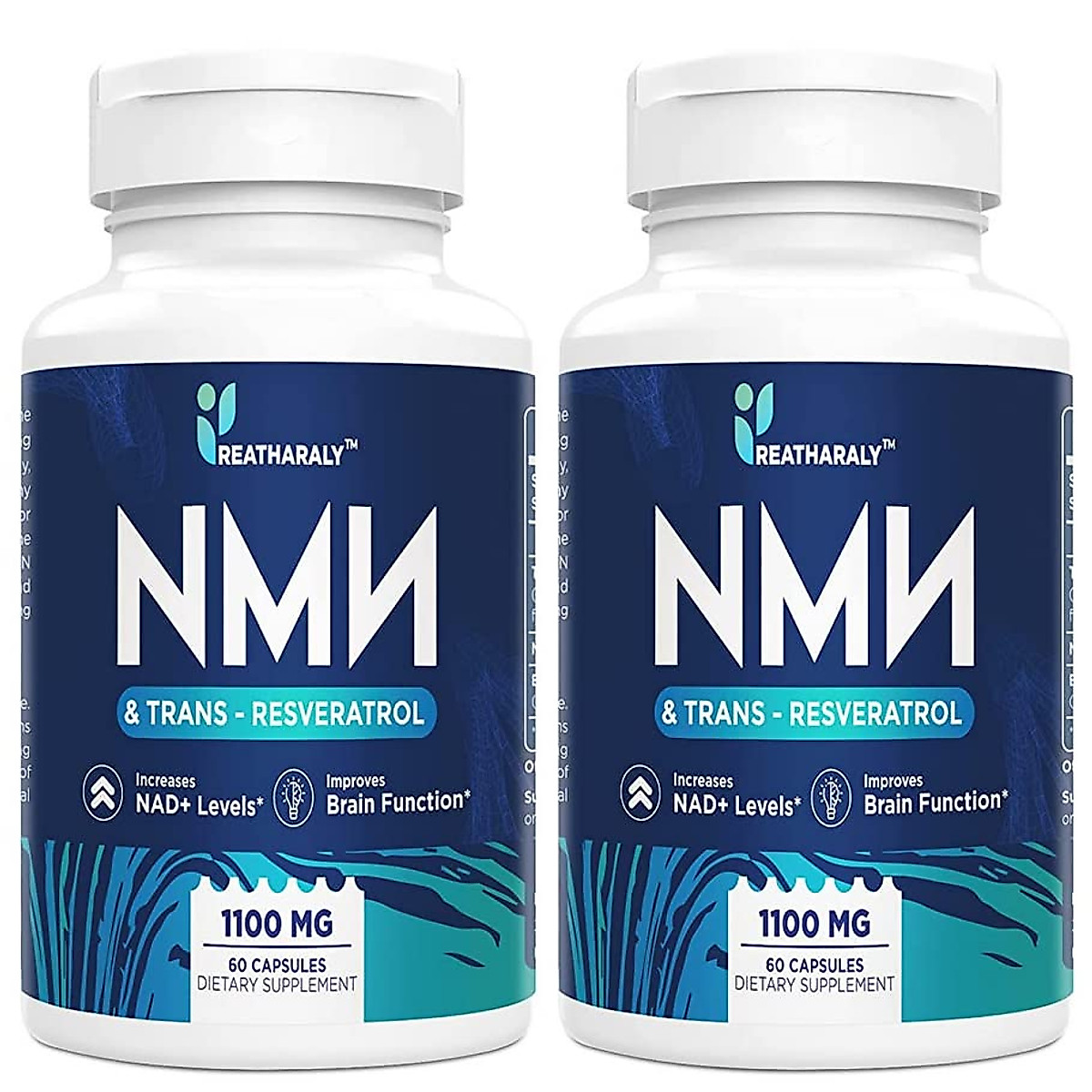 NMN 500mg + Trans-Resveratrol Supplement 1100mg, nmn resveratrol supplements 1000mg for Powerful Antioxidant & Anti-Aging Supplement, Cell Repair, Boost Energy, Boost NAD+, Immune Health, 120 Capsules