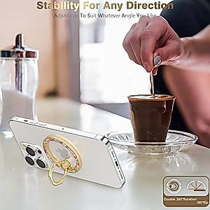 Magnetic Phone Ring Holder for MagSafe, Doflyesky Flowers Magnetic Phone Grip, Phone Stand and Phone Finger Ring for iPhone MagSafe, Magsafe Accessories