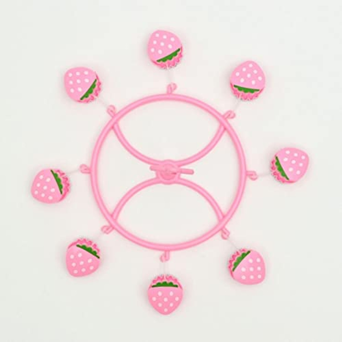 Muellery Clothes Dryer Hanger with Cute Strawberries Clips Drying Rack Folding Indoor TPQH96409