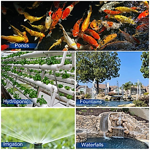 OYO WATER 1800 GPH Pond Pump Waterfall Pumps Submersible Outdoor Water Fountain Pump with Barrier Pump Bag 32.8FT POWER CORD