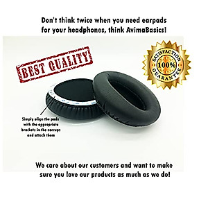 COWIN E7 Ear Pads by AvimaBasics | Premium Replacement Earpads Spare Foam Cushions Cover Repair Parts Earmuff for COWIN E7 / E7 Pro Active Noise Cancelling Headphones - Clear Sound (1 Pair Black)