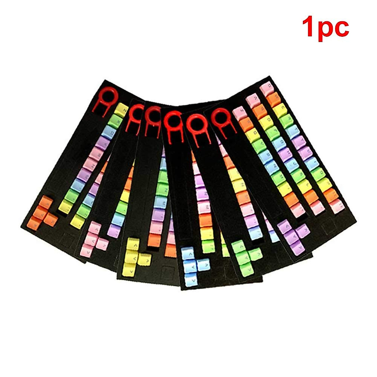 Mworld2 37 Keys PBT Key caps Colorful Gaming Backlit Keycaps Set with Key Cap Remover for Standard Mechanical Gaming Keyboard with Key Puller Rainbow Gradient Color