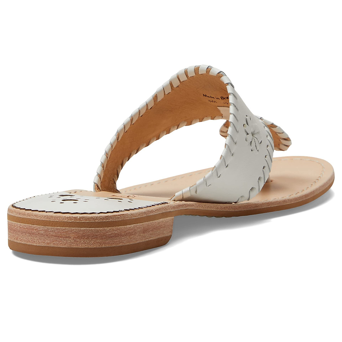 Jack Rogers Women's Jacks Flat Sandal, White/White, 9