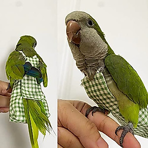 GUANLANT Quaker Parrot Flight Suits Diapers for Monk Parakeets, Cockatiels Flight Suits Liners, Parrot Clothes, Bird Training Nappy Suit Clothes with Hanger Leash Hole for Sun Conure Senegal Lorikeet