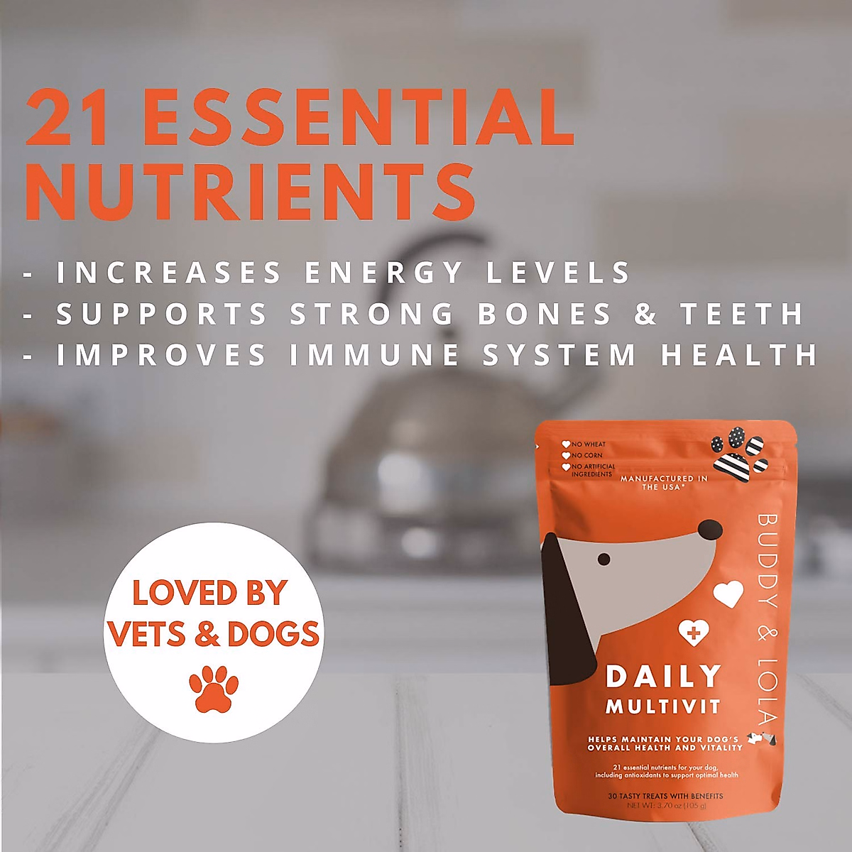 Multivitamin Chews Treats for Dogs - Daily Dog Vitamins - Great Nutrition for Picky Eaters, Dogs Love Them