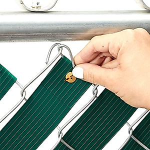 Chain Link Fence Slats, Privacy Screen Covering Tape Roll with Brass Fasteners, Weave Panel Design for Home, School, Business, Stadiums (1.8 in x 246 ft, Green)