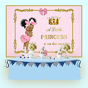 Mocsicka Mehofoto Royal Baby Shower Backdrop Little Princess Pink Bow Photography Background 7x5ft Vinyl Royal Pink Girl's Baby Shower Party Banner Backdrops