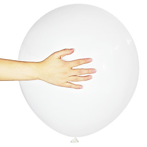 White Balloons 18 Inch 12 Pack Large Latex Party Balloons Round Helium Balloon for Wedding Birthday Party Baby Shower Engagement Anniversary Festival Party Decorations (White Balloons 18 inch)