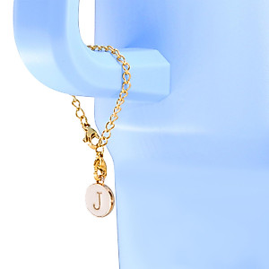 AnnabelZ Letter Charm Accessories For Stanley Cup,2PCS ID Initial Letter Charm Personalized For Stanley Tumbler Cup Identification Handle Letter Charms (J)