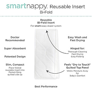 Amazing Baby Hybrid Cloth Diaper Cover/Swim Diaper, Newborn, Sz 1 (8-15 lbs), Use Boosties Disposable or Reusable Inserts, Blue Jean, SmartNappy Set: Cover + Tri-Fold + Booster Pad