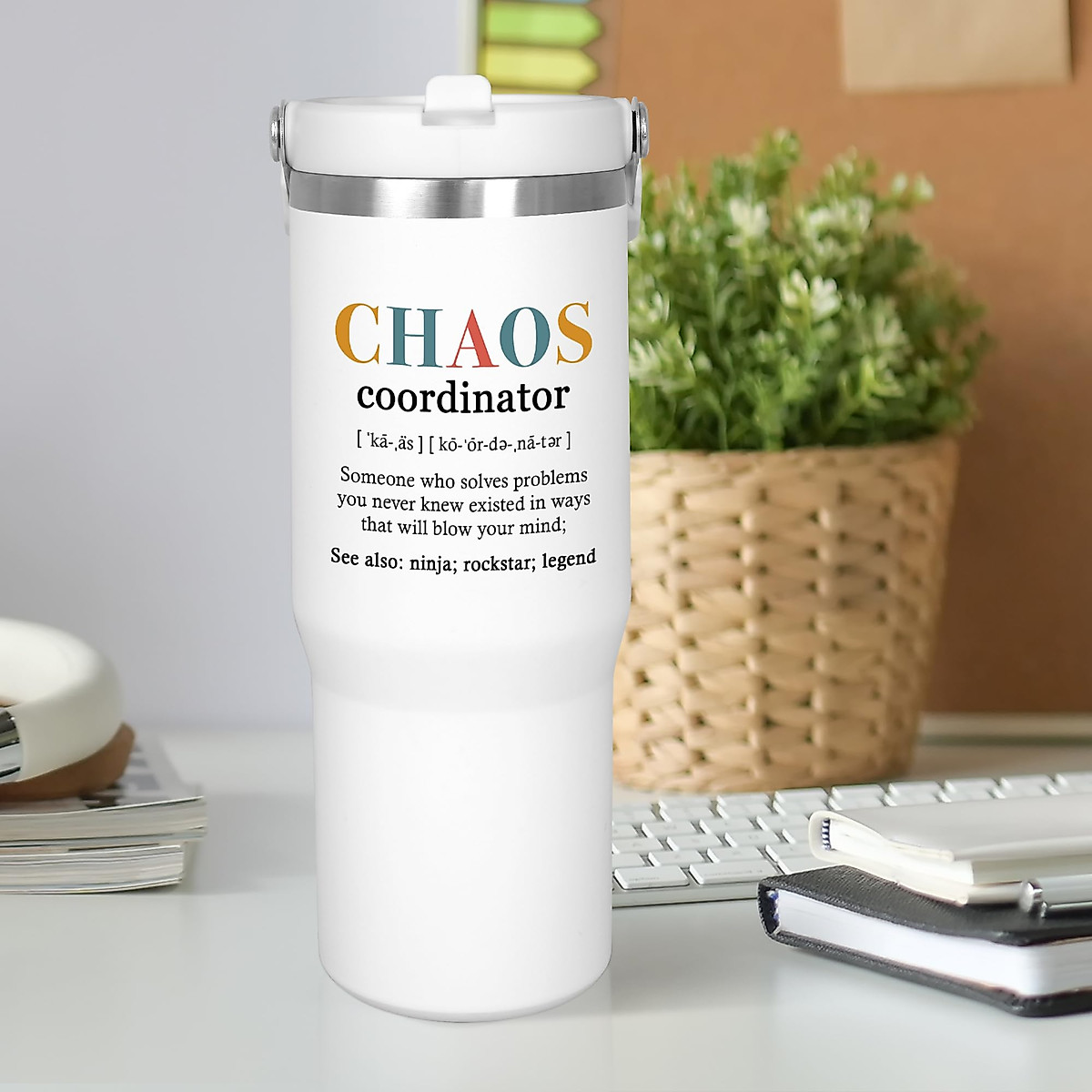 AXIARA Funny Gifts For Women Coworkers - 30oz Stainless Steel Insulated Tumbler with Lid and Handle - Birthday Thank You Gifts For Women Friends Coworkers Boss Colleagues Employee