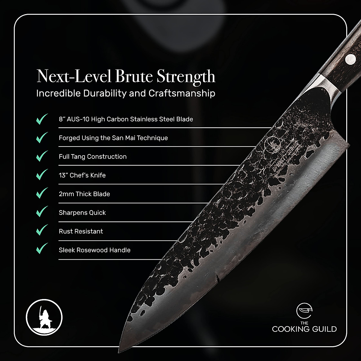 The Cooking Guild Dynasty Series Professional Chef Knife - 8" Japanese High Carbon Stainless Steel Gyutou Chefs Knives - Rust-Resistant & Razor Sharp Chef's Knives Designed to Last a Lifetime