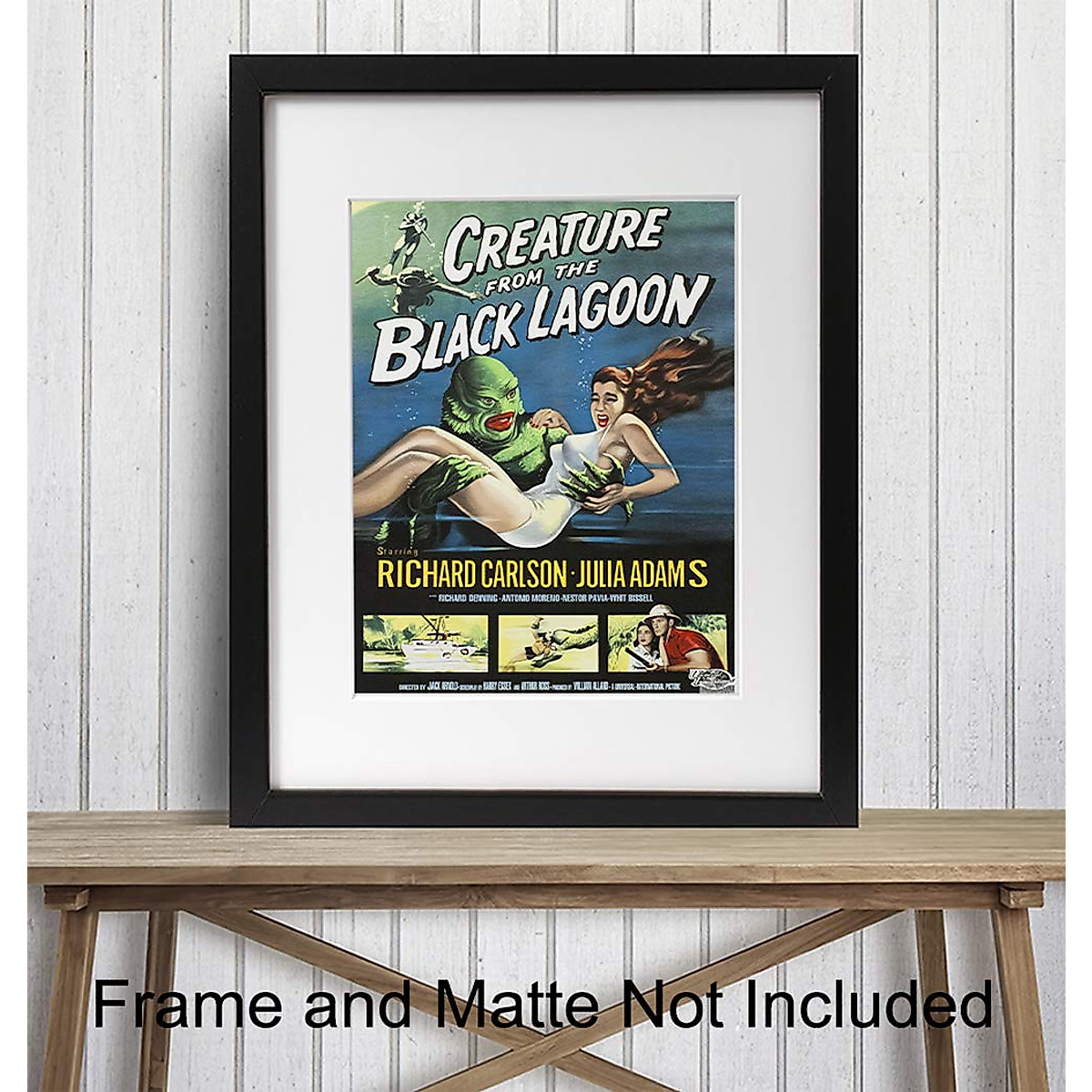 Creature From the Black Lagoon - 8x10 Vintage Hollywood Horror Movie Poster Wall Art Print - Creepy Classic Scary Movie Home Decor Picture for Man Cave, Boys Bedroom, Teens Room - Gift for Men