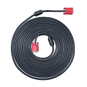 DTech 25ft VGA Cable Male to Male Connector with Dual Ferrite Cores 15 Pin SVGA Cord for Computer Monitor Laptop Projector (25 Feet, Black)