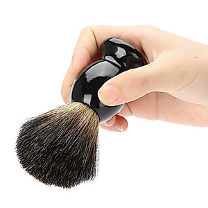 Men's Shaving Brush, Pure Badger Shaving Brush,Black Handle,Men's Professional Hair Salon Tool,Give You Easier Shaving