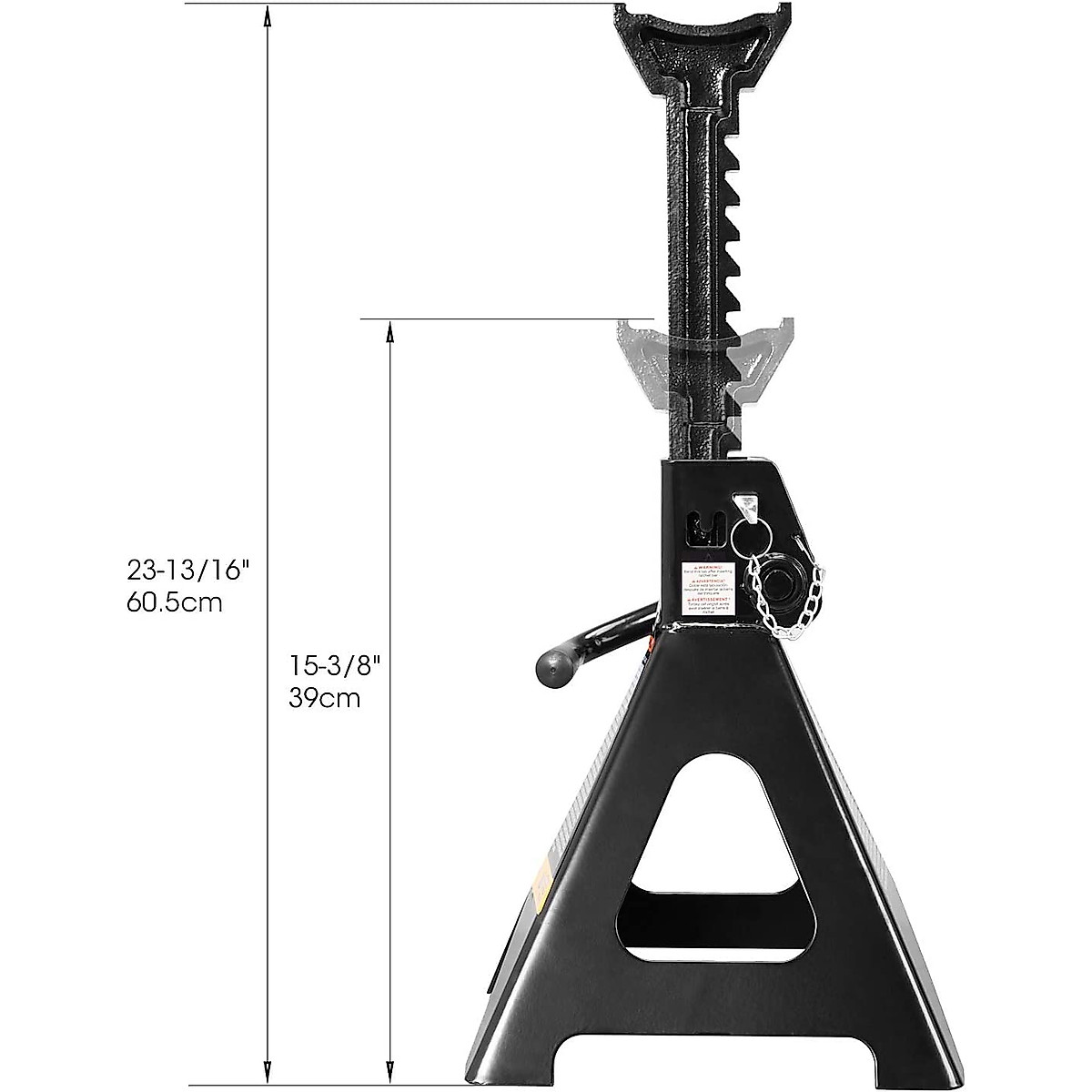 BIG RED AT46002ABR Torin Double Locking Steel Jack Stands, 2 Pack, 6 Ton (12,000 lb), Black