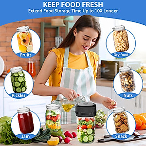 Yoobao Mason Jar Vacuum Sealer, 3 in 1 Electric Jar Sealer Kit for Regular or Wide Mouth Mason Jars, Vacuum Seal Bags, 10 Lids, 6 Bags, Can Opener, Automatic Canning Sealing Machine for Food Storage