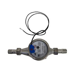 PRM Filtration 3/4 Inch NPT 304 Stainless Steel Multi-Jet Water Meter with Pulse Output, Viton Seals, Sealed Dry Dial, and Internal Strainer for Particulate Protection