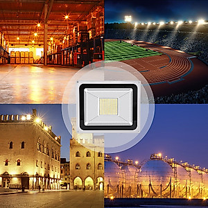 Viugreum 100W LED Flood Light, Waterproof IP65 Outdoor Work Lights, 110V 8000LM Daylight White(6000K), Super Bright Security Floodlights, Wall Lights for Garage, Garden, Yard