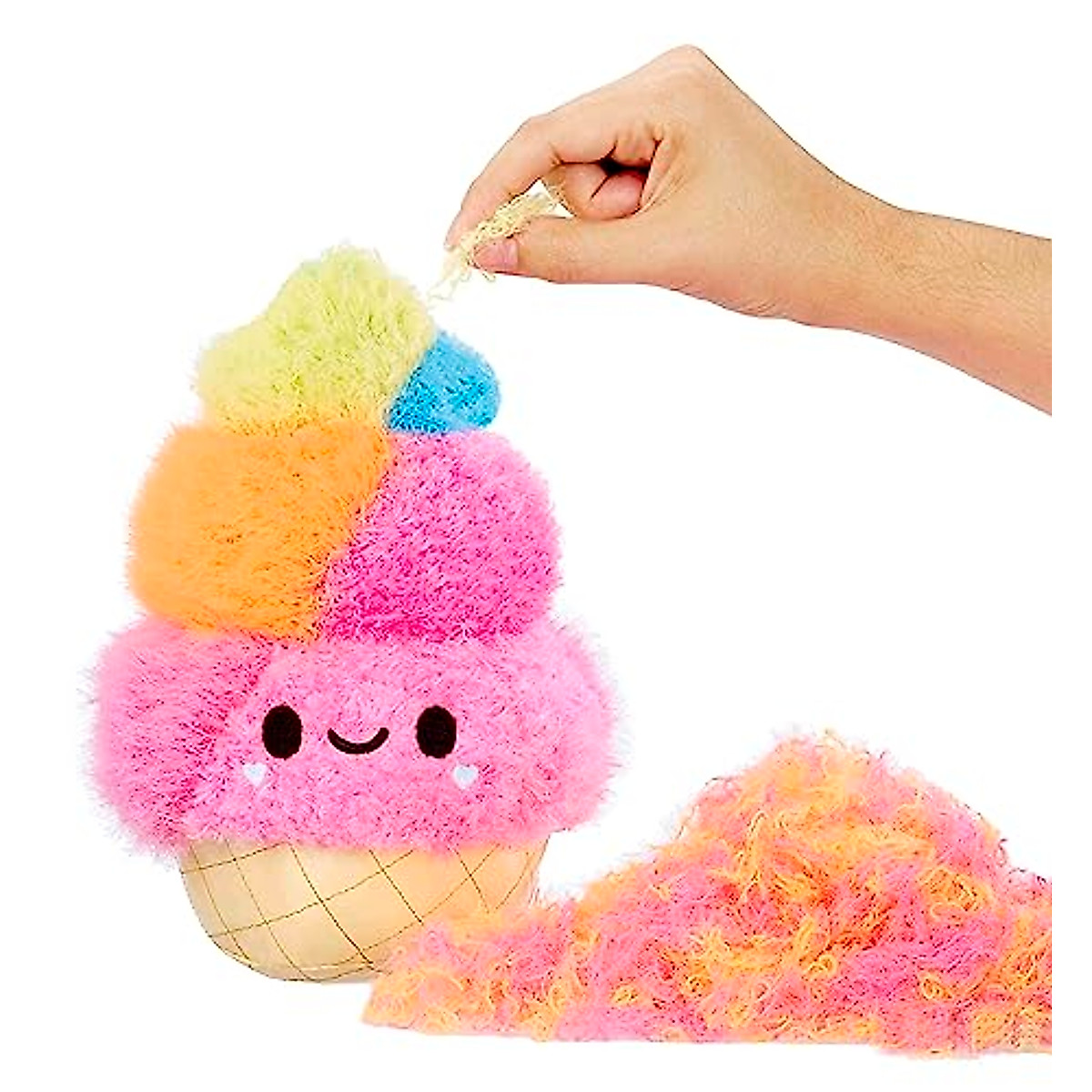 Fluffie Stuffiez Ice Cream Small Collectible Feature Plush - Surprise Reveal Unboxing with Huggable ASMR Fidget DIY Fur Pulling, Ultra Soft Fluff