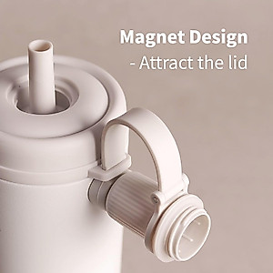 ACEVIDA 28oz Stainless Steel Double Insulated Tumbler with Ceramic Coating Inside, Magnet Design to Attract the Lid, Leakproof, Silicone Top Straw, Silicone Carry Loop, Fit in Cup Holder (Peach)