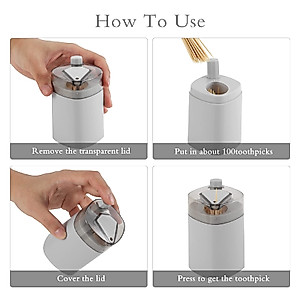 Avesfer 3 PCS Toothpick Holder Dispensers with 900 PCS Toothpicks Pop-Up Automatic Tooth Pick Dispenser for Kitchen Restaurant Thickening Container Pocket Novelty, Sturdy Safe Portable Storage Box