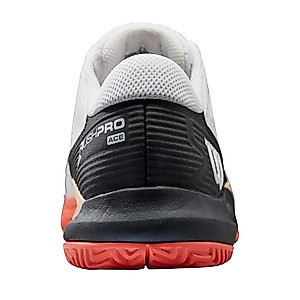 WILSON Women's Rush Pro Ace Pickler Sneaker, White/Black/Living Coral, 8.5