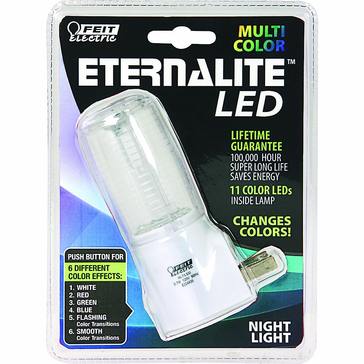 Feit Electric NL7/LED Color Changing LED Night Light, 4" H x 1.4" D