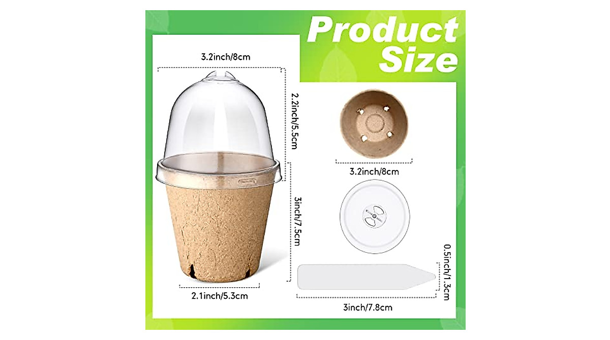 Start Gardening with 50 Peat Pots & Humidity Domes Kit