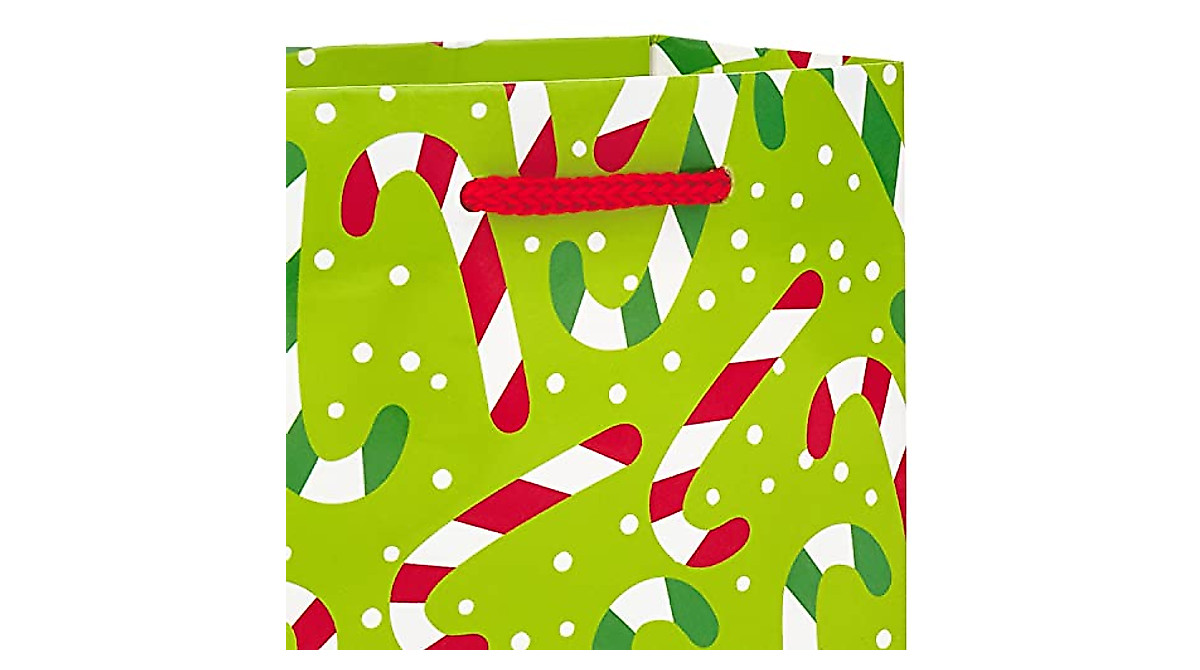 Festive Peppermint Gift Bags - 10 Pack for Holiday Gifting