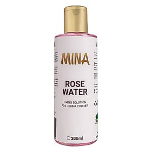 Mina Rose Water Facial Toner And Eyebrow Henna Tint Fixing Solution| Calming & Soothing, Suitable For All Skin Types | Organic, Refreshing Natural Rose Water | 200ml