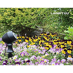 LANBITOU Solar Spotlights Outdoor,Waterproof Solar Landscape Spot Lighting for Flag Yard Wall Garden Pathway Trees Patio - White